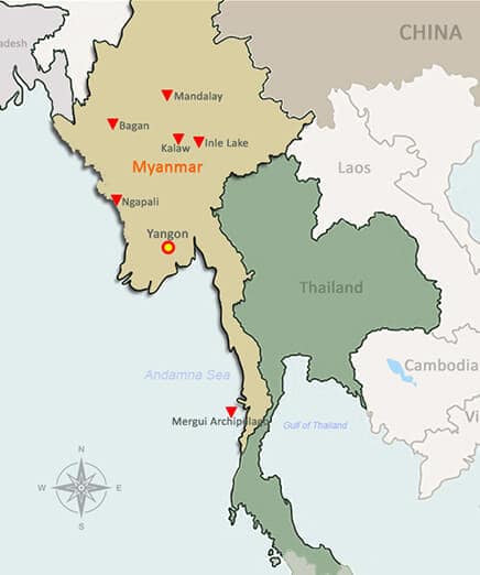 Myanmar Travel Destinations from Yangon, Bagan to Mandalay